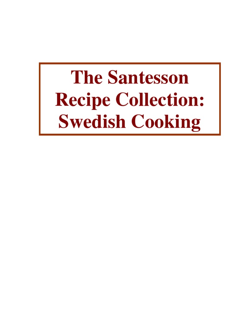 The Santesson Recipe Collection: Swedish Cooking | PDF | Dumpling | Potato