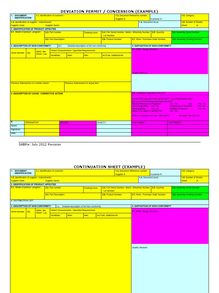 Deviation Permit/Concession | PDF | Reliability Engineering | Industries