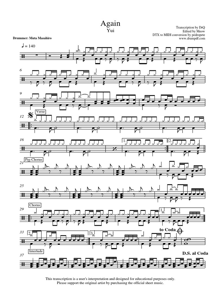 Yui - Again | Song Forms | Performing Arts