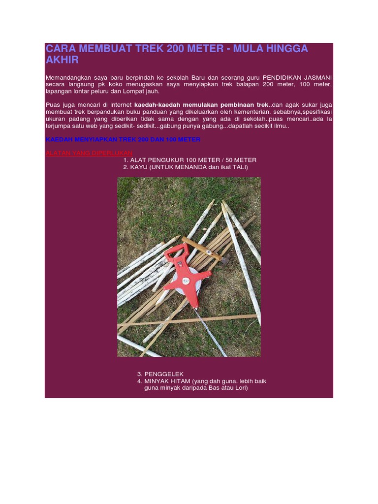 Cara Membuat Trek 200 Meter | PDF