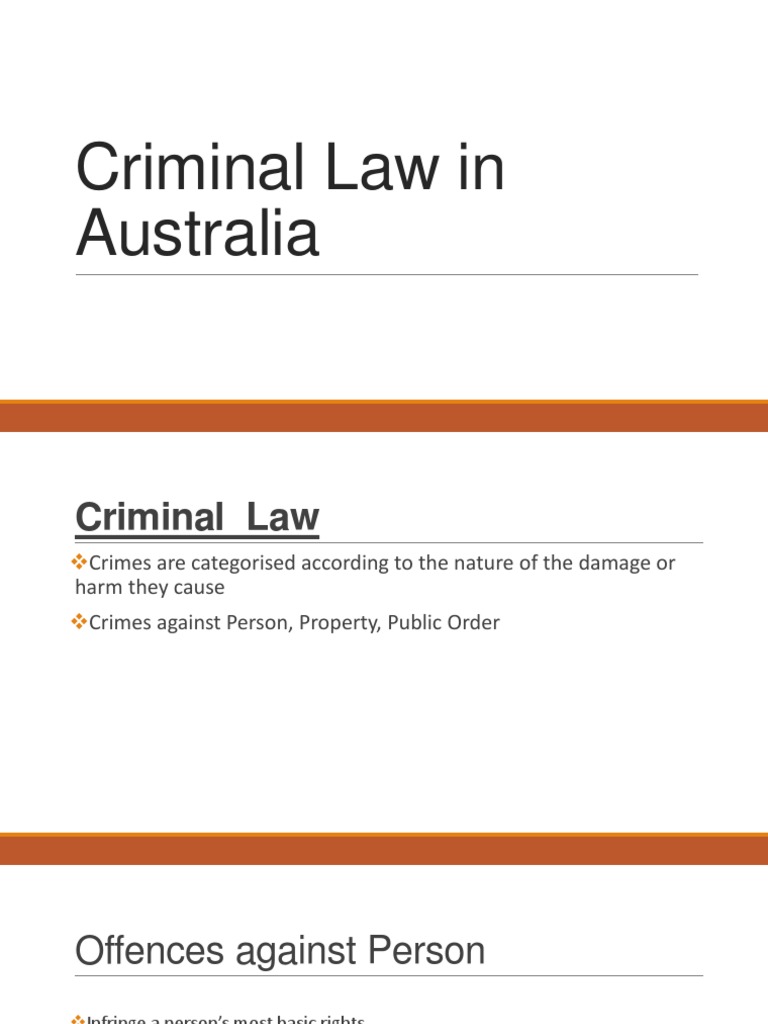 Criminal Law in Australia | PDF | Mens Rea | Crime & Violence