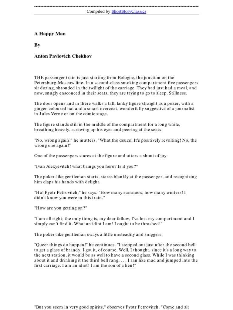 The Happy Man: A Chekhovian Tale | PDF