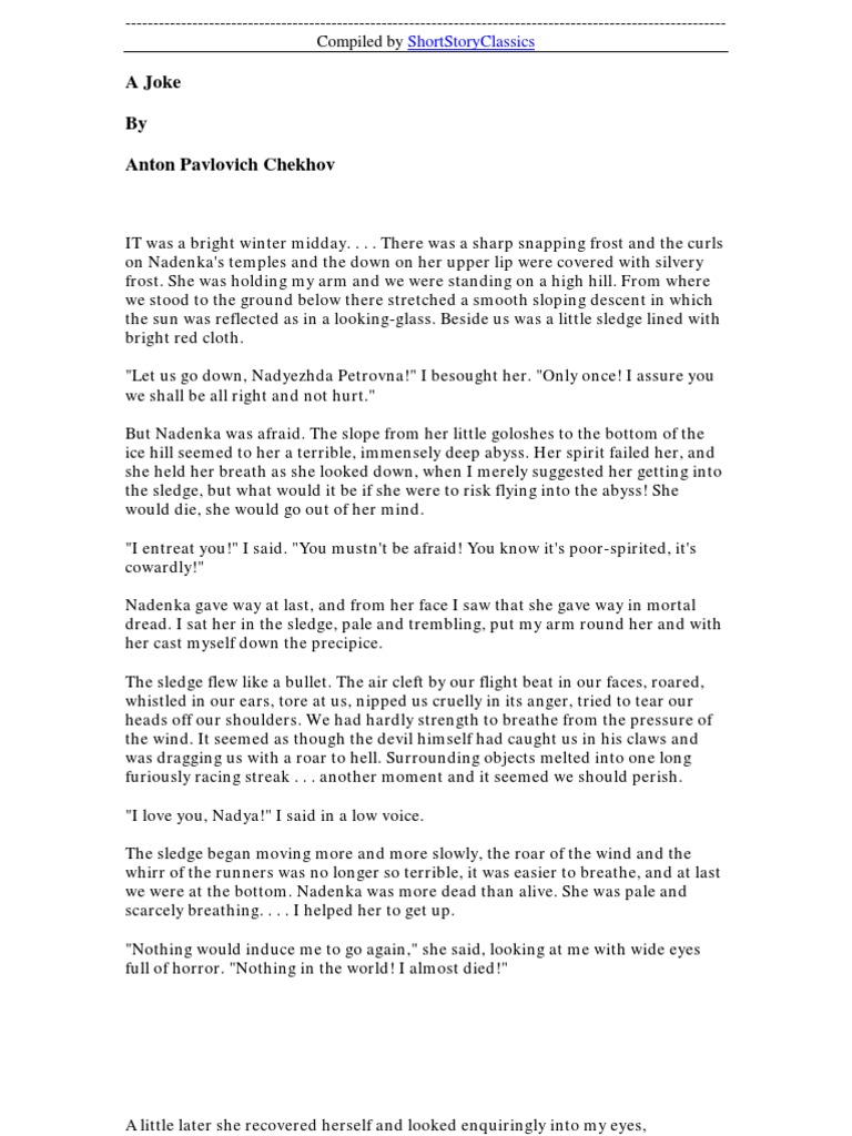 A Joke by Anton Pavlovich Chekhov | PDF