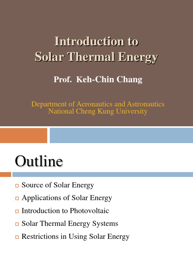 Solar Thermal Energy Overview | PDF | Solar Energy | Air Conditioning