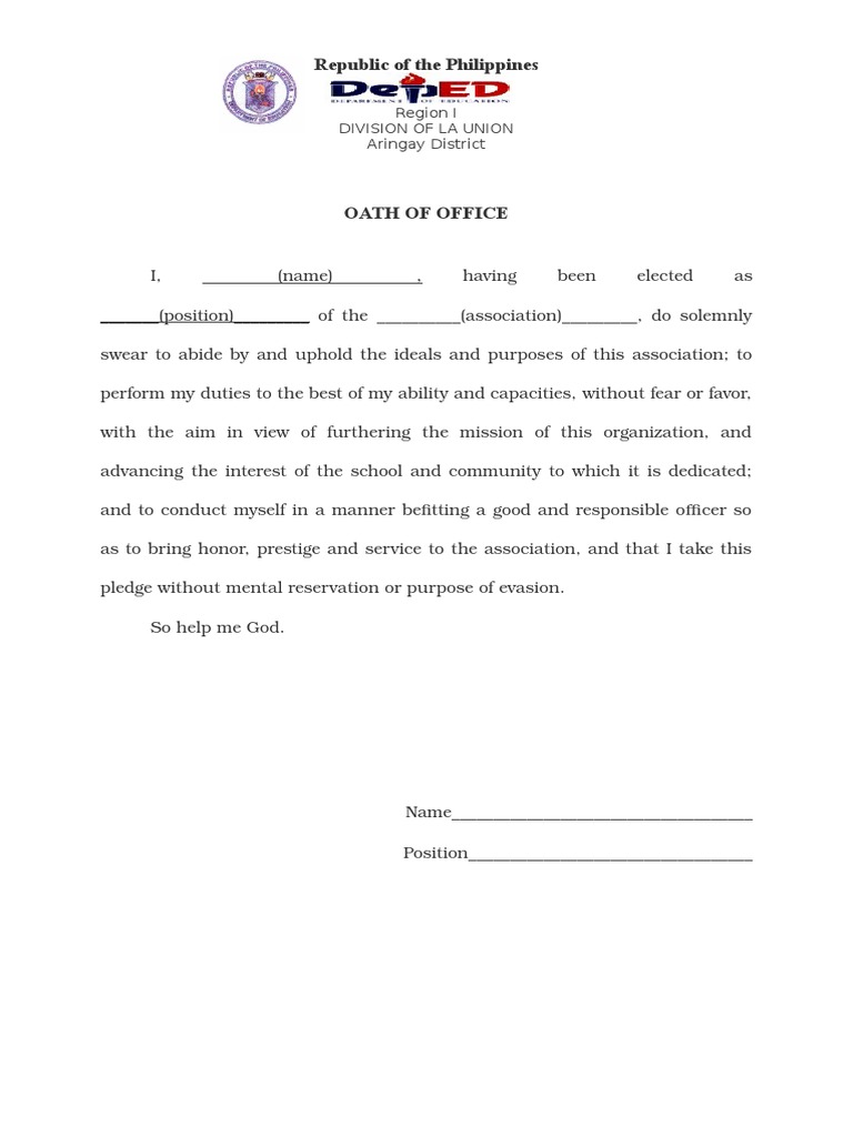 Oath Of Office Sample 5 Key Elements Of Officer Oath Of Office Army