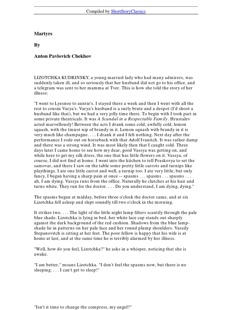 Martyrs by Anton Pavlovich Chekhov | PDF