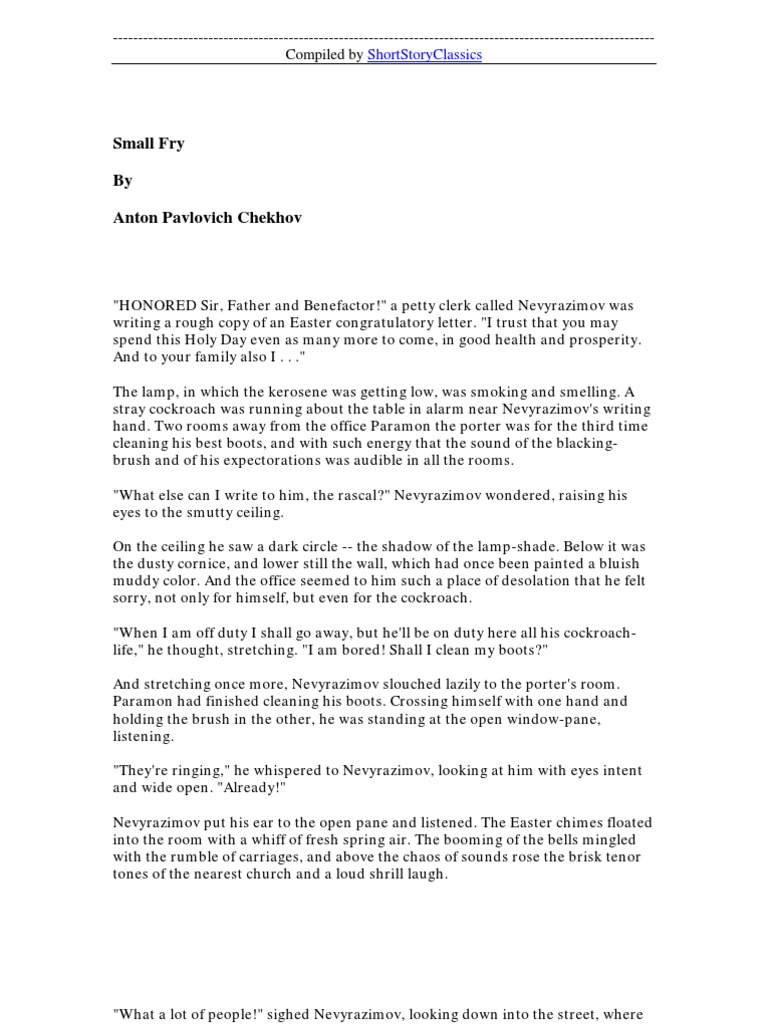 Small Fry by Anton Pavlovich Chekhov | PDF