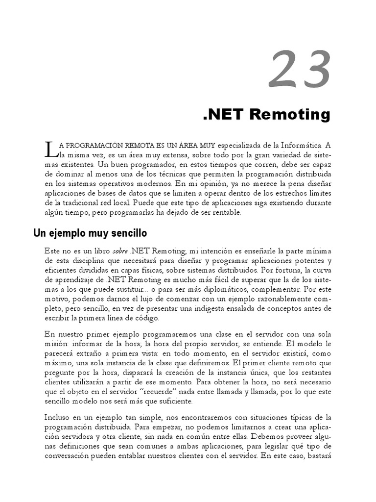Net Remoting | PDF | Objeto (informática) | Servidor (Computación)