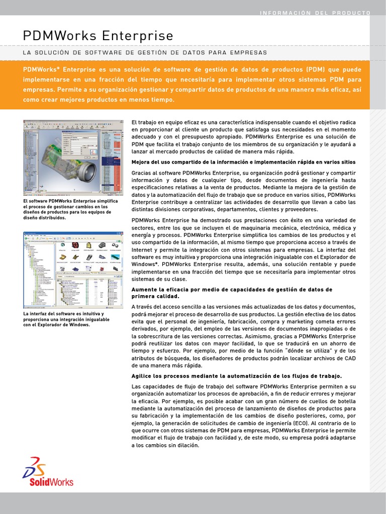 PDMWorks Enterprise ESP | PDF | Software | Calidad (comercial)