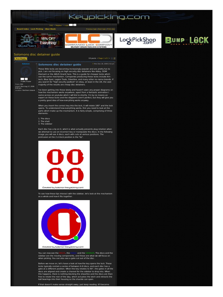 Disk Detainer Picking PDF | PDF | Lock (Security Device) | Security Engineering