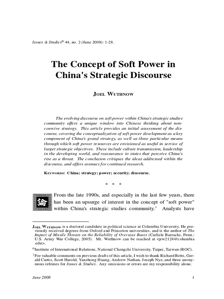 Concept of Soft Power in | PDF | Soft Power | China