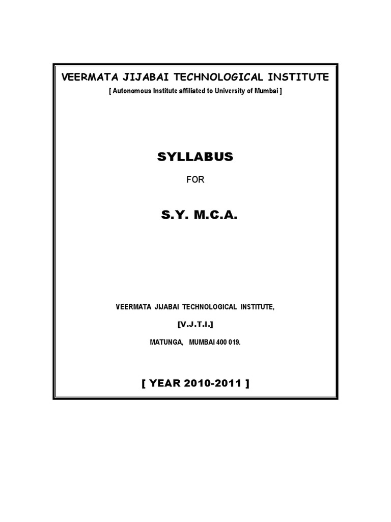 VJTI MCA Syllabus Sem 3 and 4 | PDF | Relational Database | Databases
