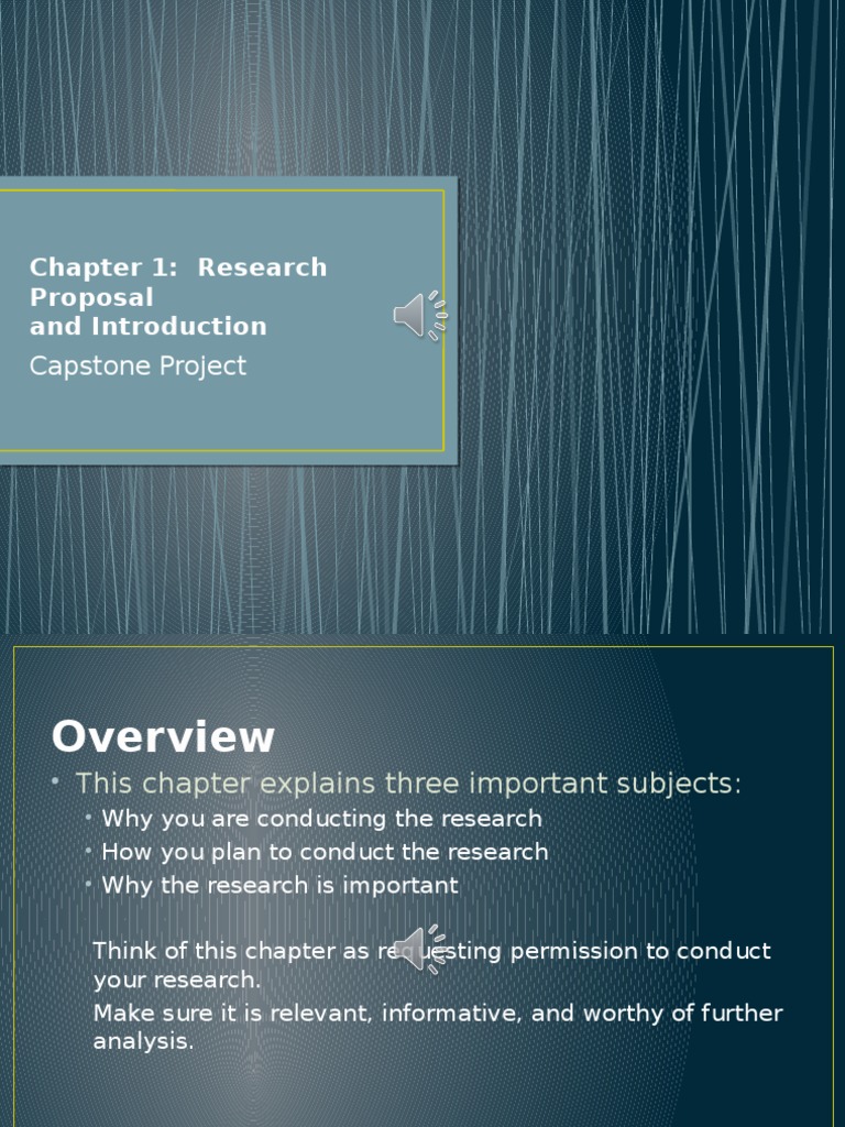 Chapter 1: Research Proposal and Introduction: Capstone Project | PDF ...