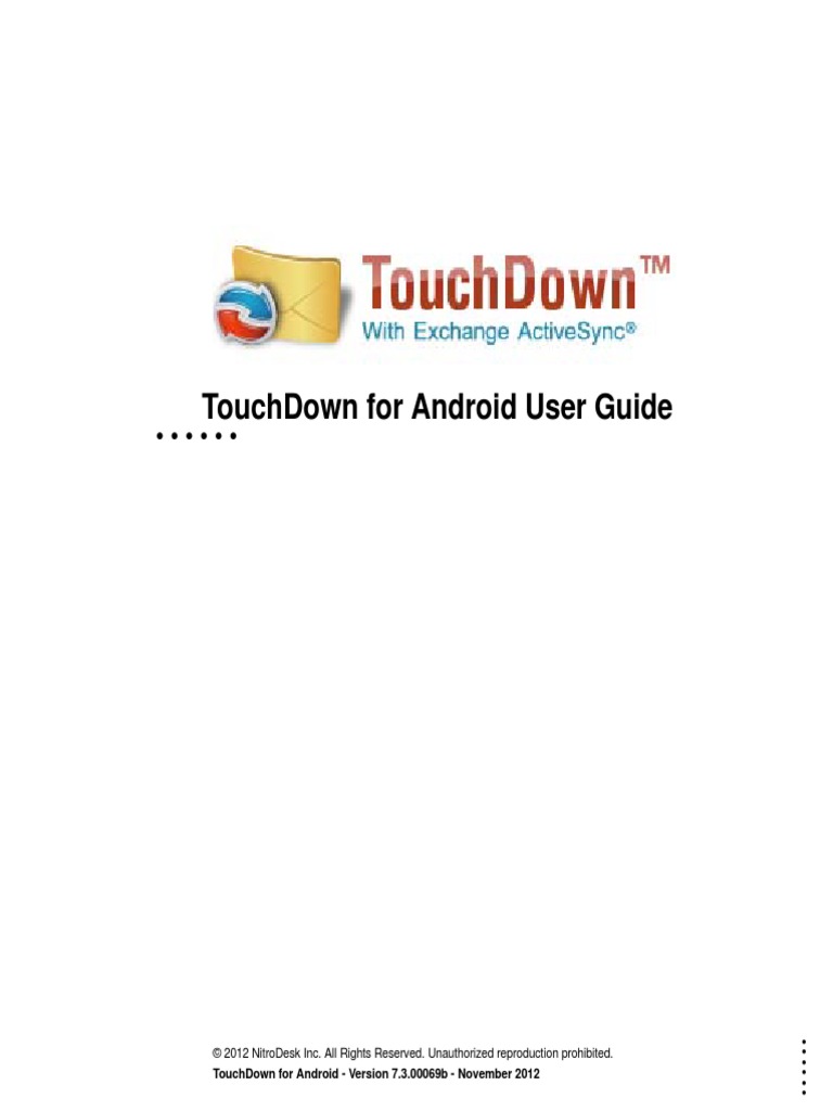 TouchDown UserGuide | PDF | Microsoft Outlook | Microsoft Exchange Server