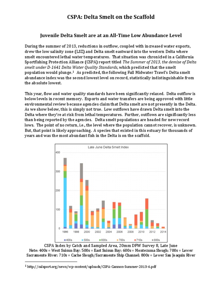 Delta Smelt On The Scaffold | PDF | Oceanography | Hydrology