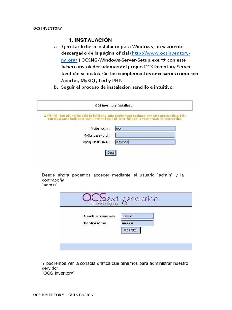 Ocs Inventory Manual Oscar | PDF | Servidor (Computación) | Localizador Uniforme de Recursos