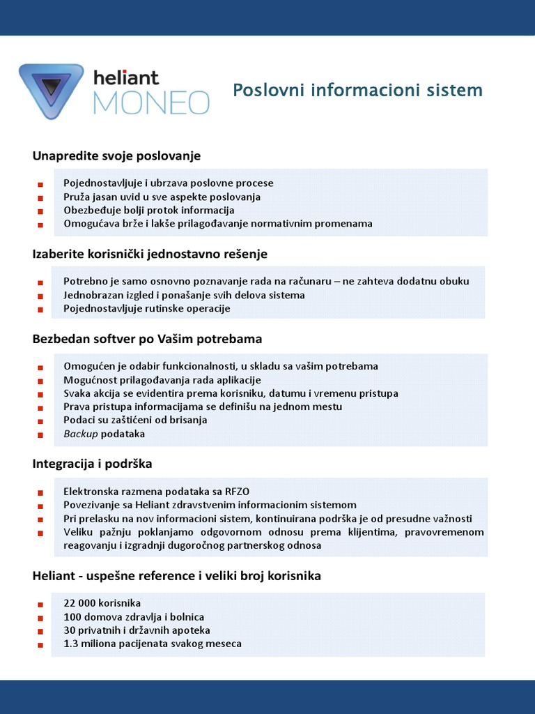 Heliant Moneo RFZO Brosura | PDF