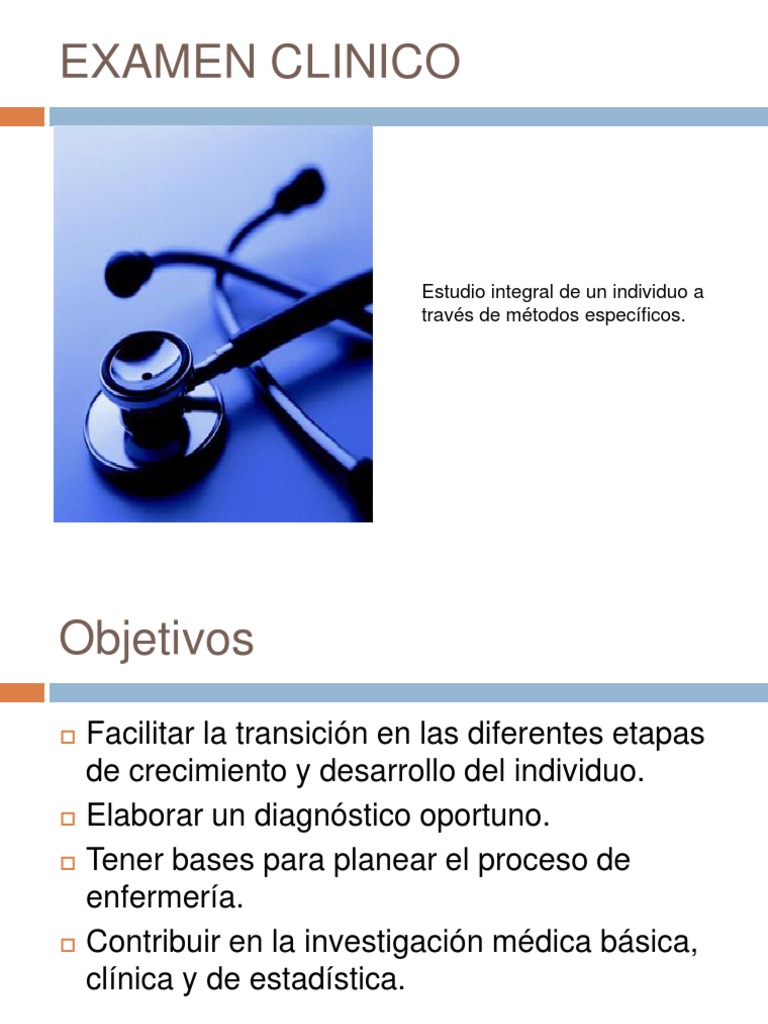 Examen Clinico | PDF | Clínica | Diagnostico medico