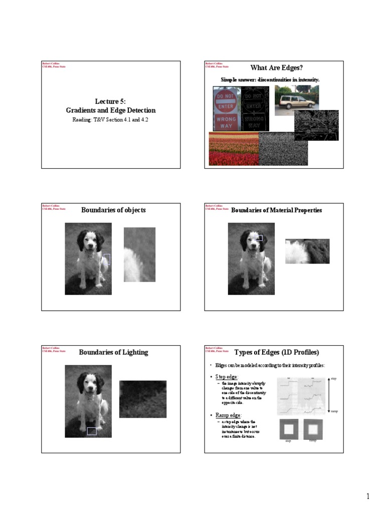 Gradients and Edge Detection | PDF | Multidimensional Signal Processing ...