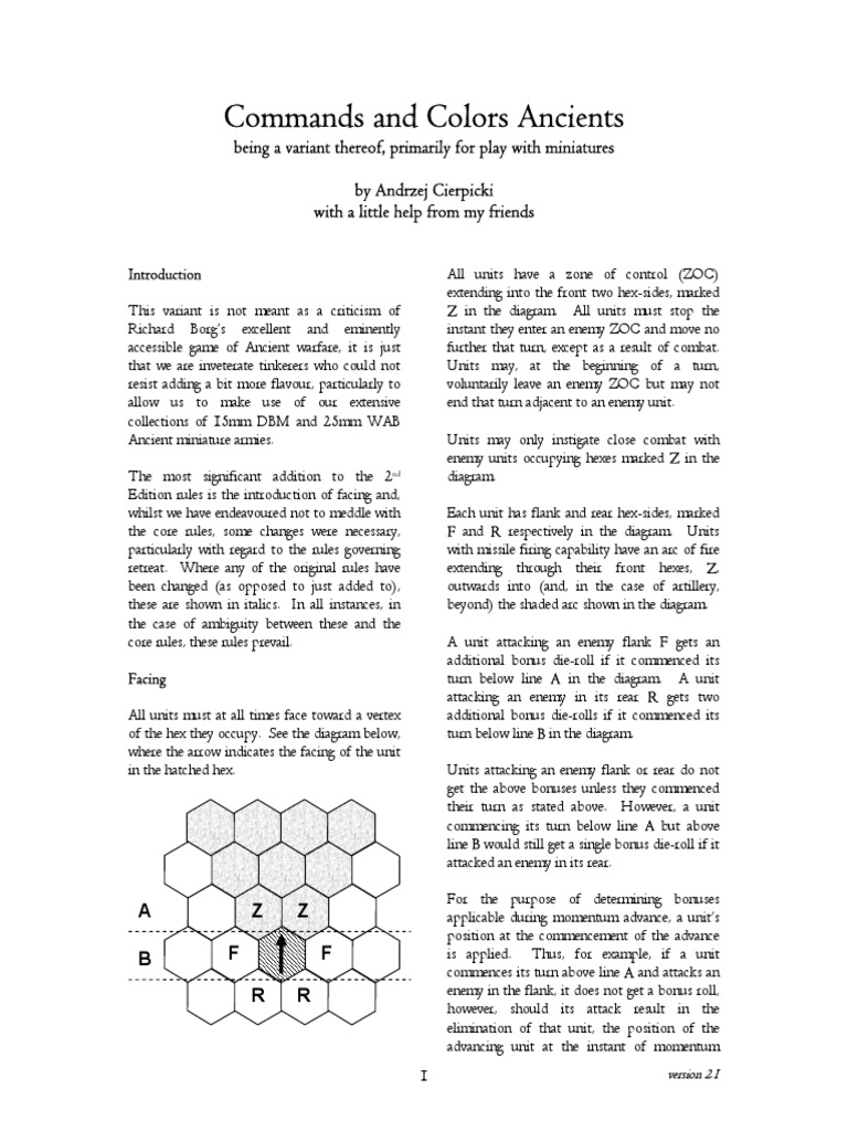 Commands and Colors Ancients 2.1 PDF | PDF | Infantry | Wars & Military