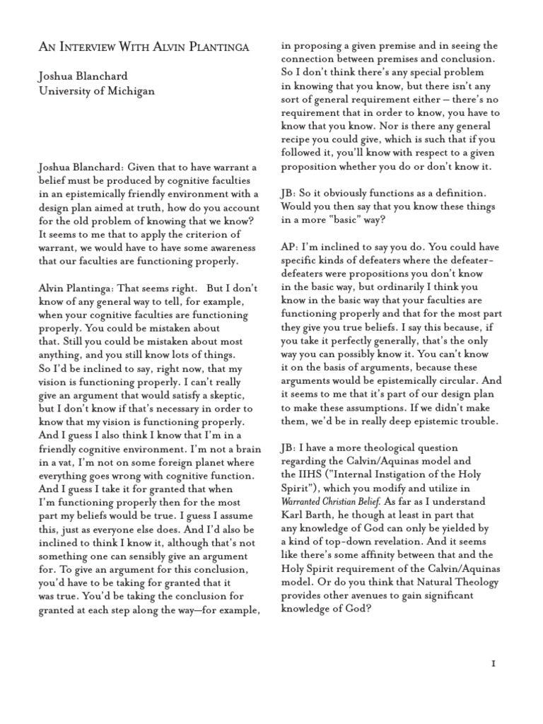 An Insightful Discussion on Epistemic Warrant and the Possibility of ...