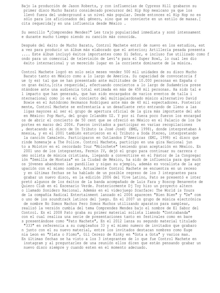 Control Machete | PDF | Las artes escénicas | Ocio