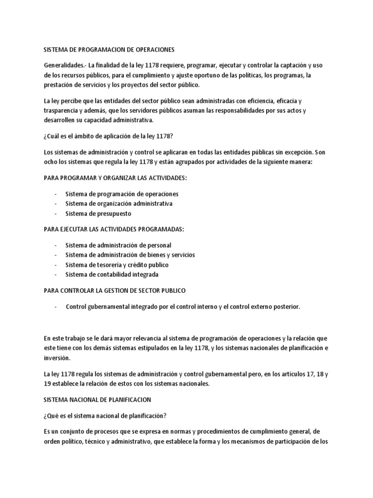 Sistema de Programacion de Operaciones | PDF | Planificación ...