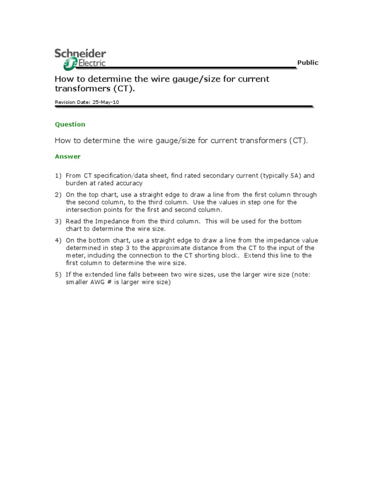 CT Wire Gauge Selection Guide | PDF