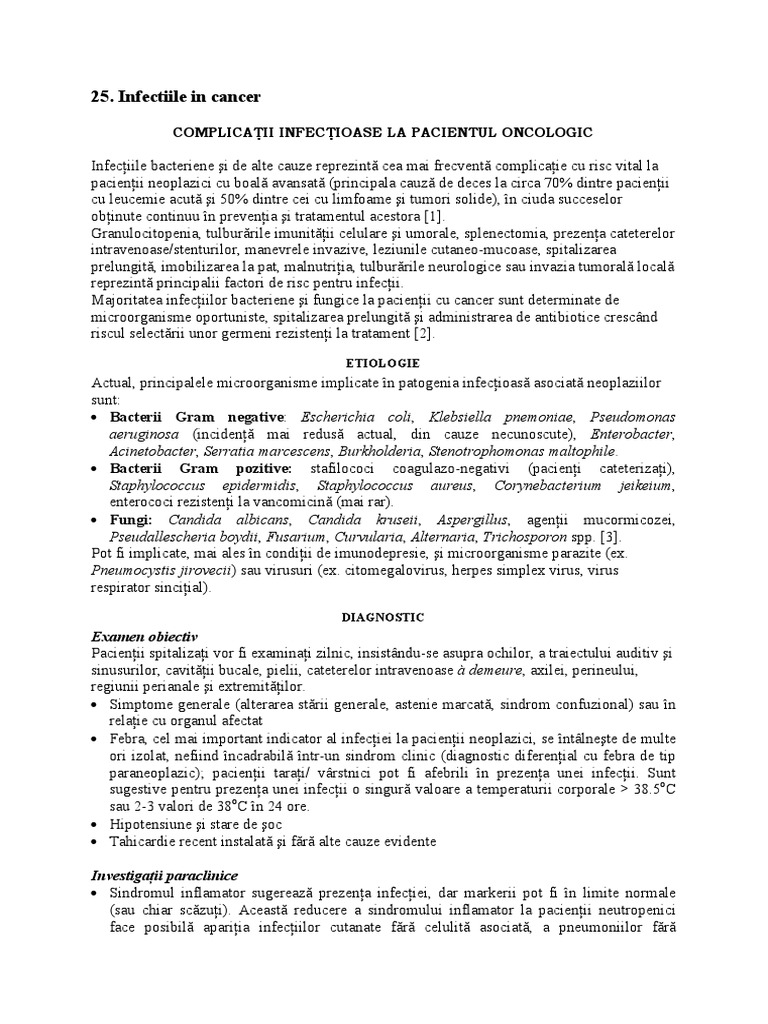 Infectii in Cancer | PDF