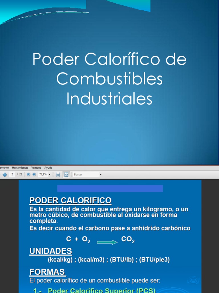 Poder Calorífico PDF | PDF | Combustión | Calor