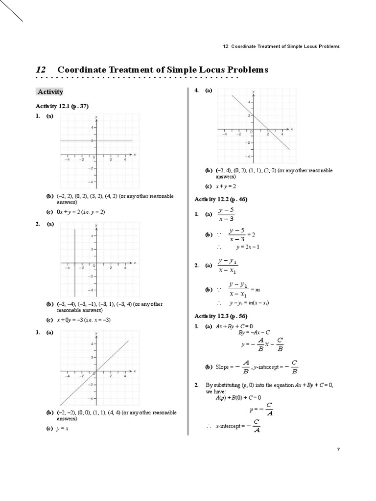 Simple Locus Problems in Coordinate Geometry | PDF | Line (Geometry ...