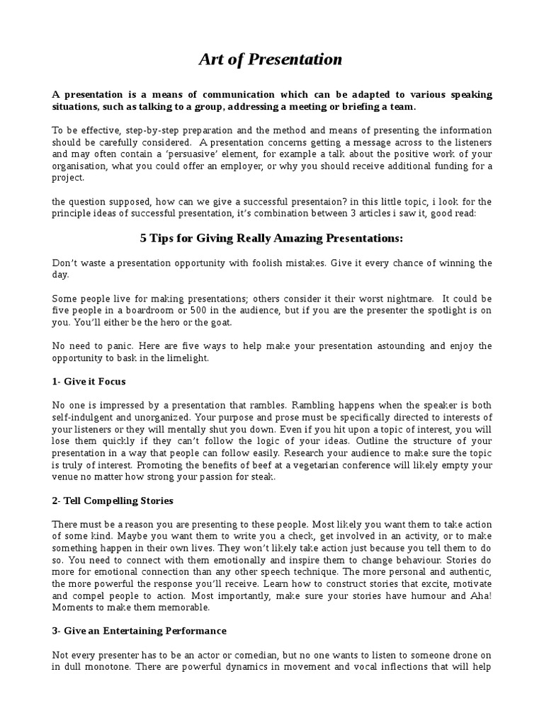 5 Tips for Giving Really Amazing Presentations and the Ingredients for ...