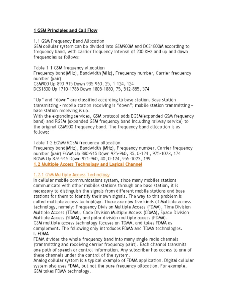 GSM Principles and Call Flow | PDF | Cellular Network | Telecommunications