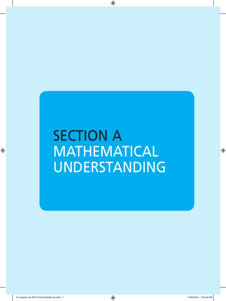 Section A: Mathematical Understanding | PDF | Teachers | Teaching ...
