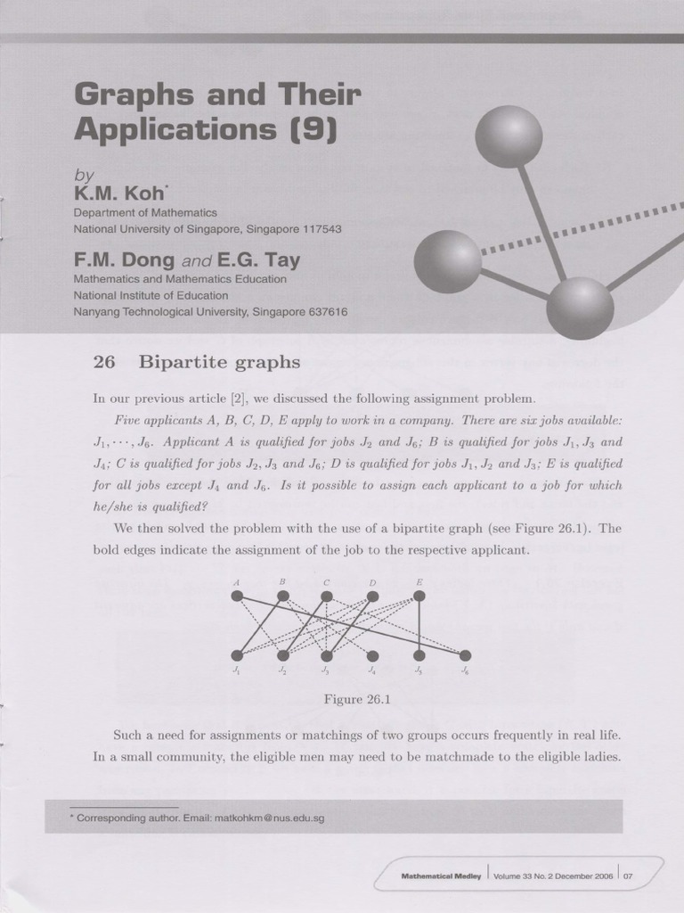 Graphs and Their Applications 9 (Koh K M, Dong F M and Tay E G) | PDF | Graph Theory | Discrete ...