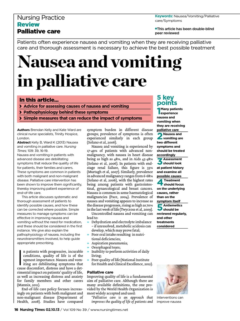 021013 Nausea and Vomiting in Palliative Care | Nausea | Palliative Care