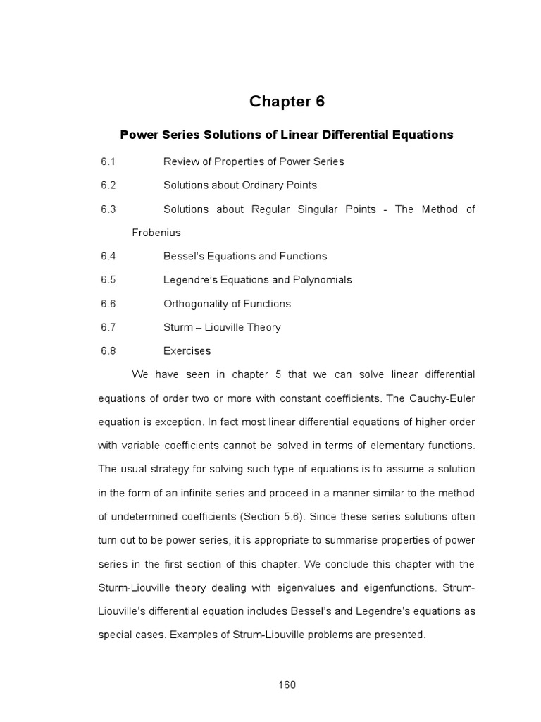 Power Series Solutions of Linear Differential Equations | PDF | Eigenvalues And Eigenvectors ...