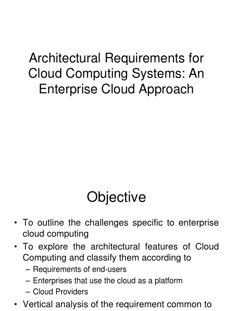 Architectural Requirements For Cloud Computing Systems | PDF ...