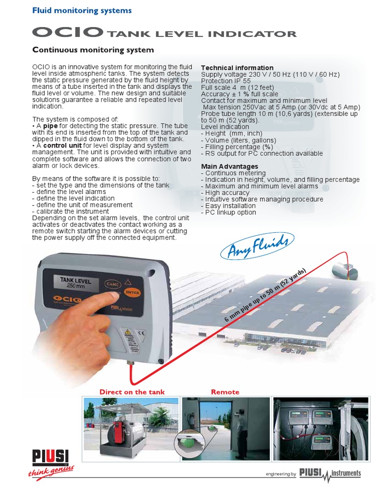 OCIO Tank Level Indicator 2009 | PDF | Notation | Physical Quantities