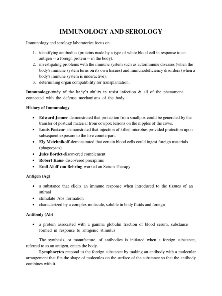 Immunology and Serology | PDF | Elisa | Immune System