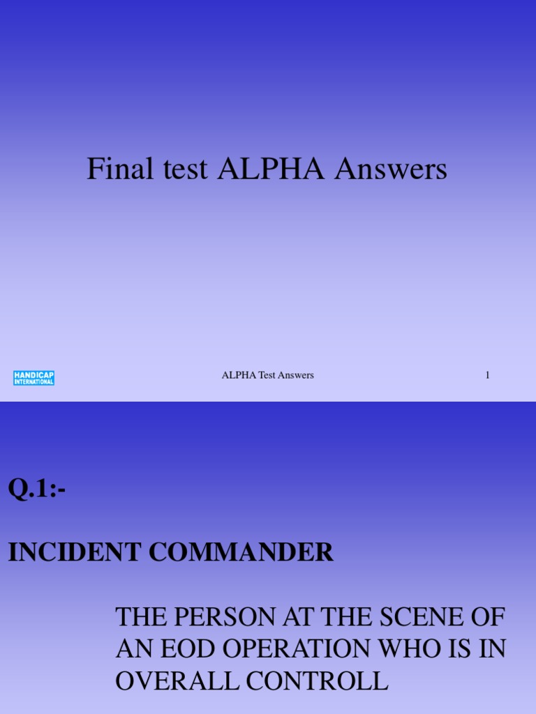 ALPHA Test Answers Overview | PDF | Fuze | Shell (Projectile)