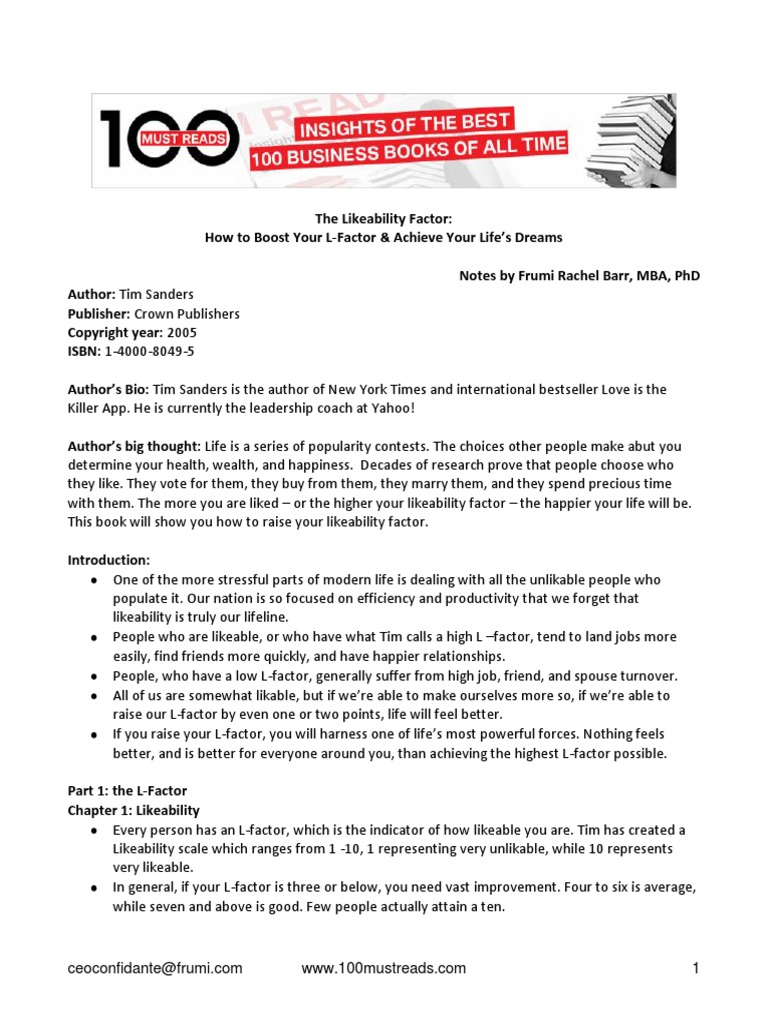 The Like Ability Factor | PDF | Empathy | Emotions