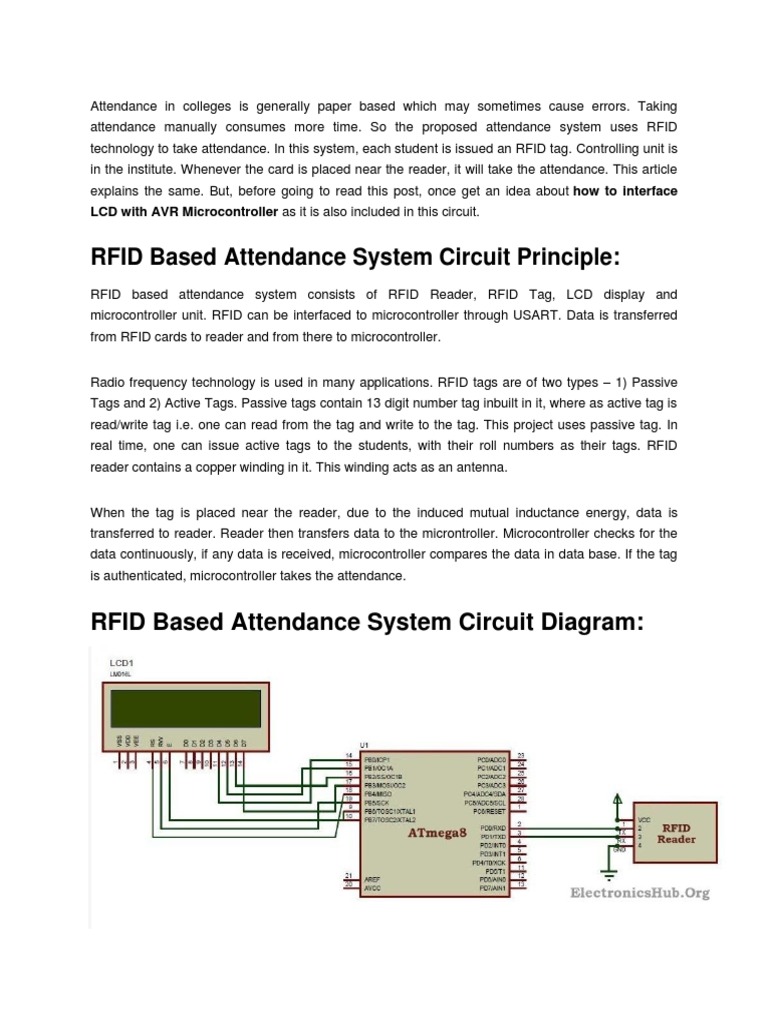 RFID Based Attendance System | PDF | Radio Frequency Identification | Microcontroller