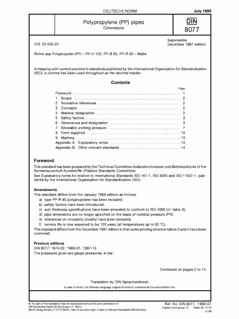 Din 8077 | PDF