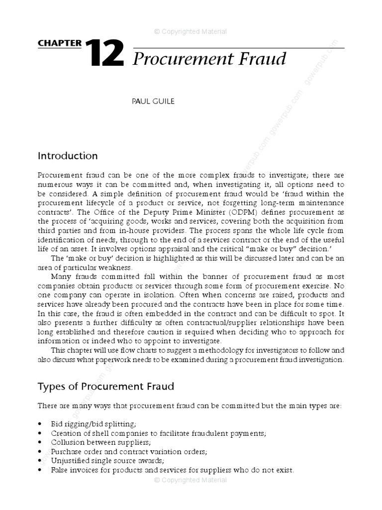 Procurement Fraud | PDF | Procurement | Government