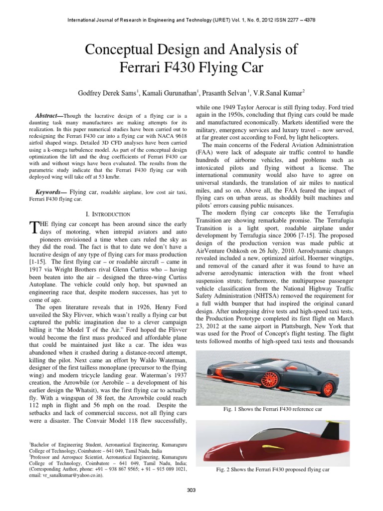 Ferrari Flying Car | PDF | Fluid Dynamics | Computer Simulation