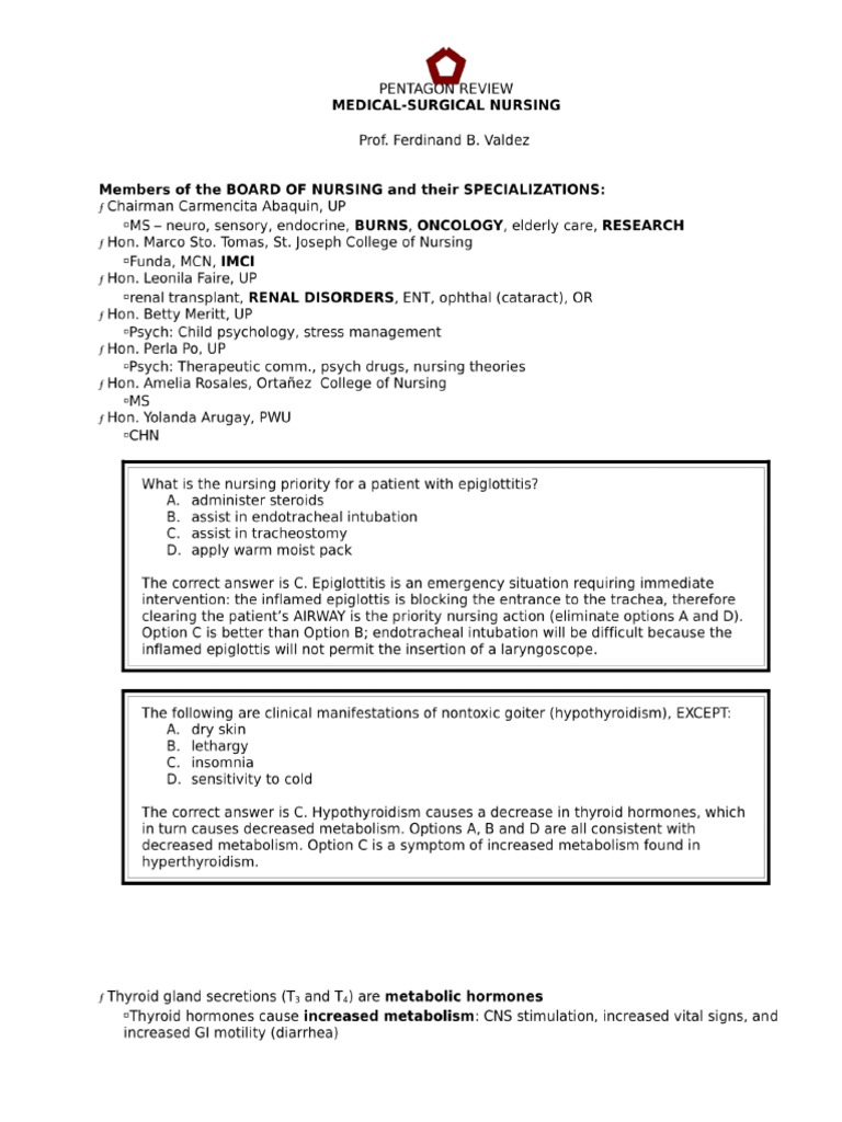 PENTAGON - Medical Surgical | PDF