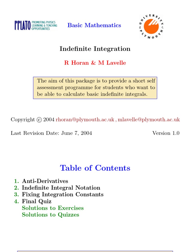 Indef Integrals | PDF | Integral | Trigonometric Functions