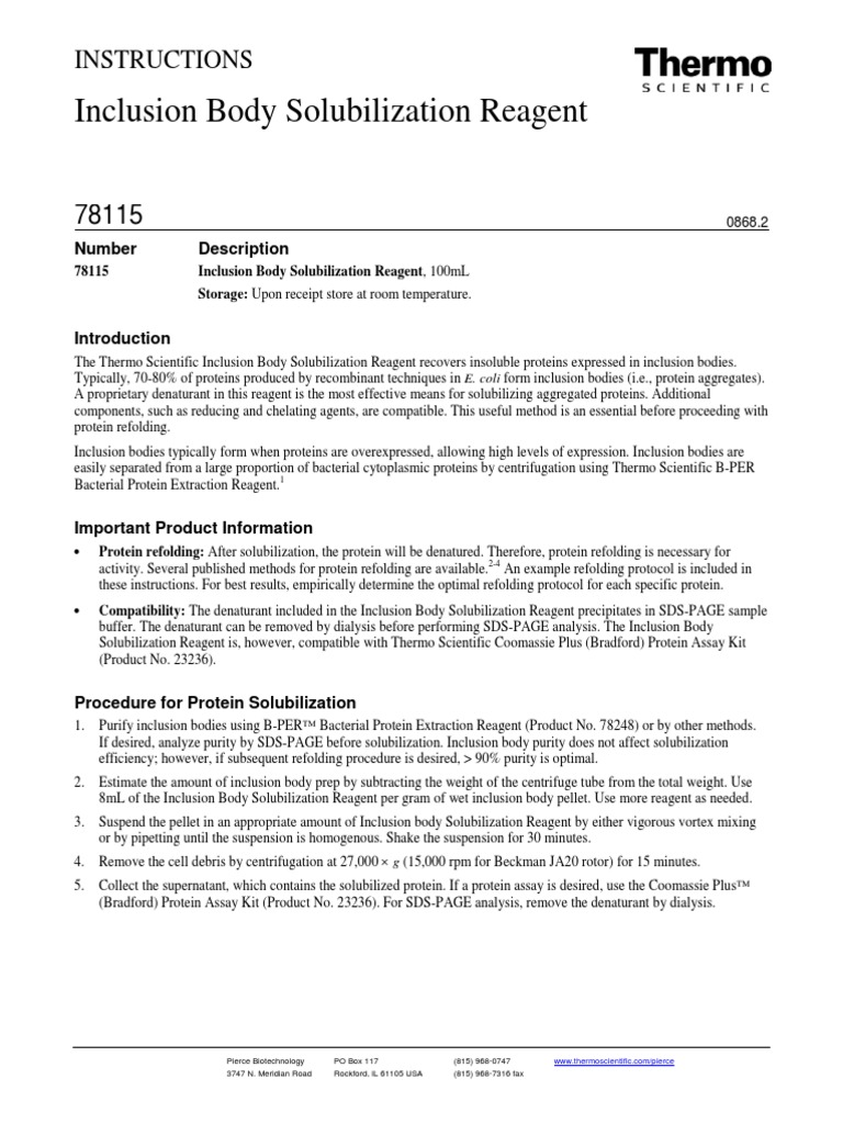 Inclusion Body Solubilization Buffer | PDF | Polyacrylamide Gel ...