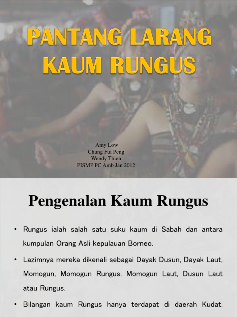 Adat dan Tradisi Kaum Rungus | PDF